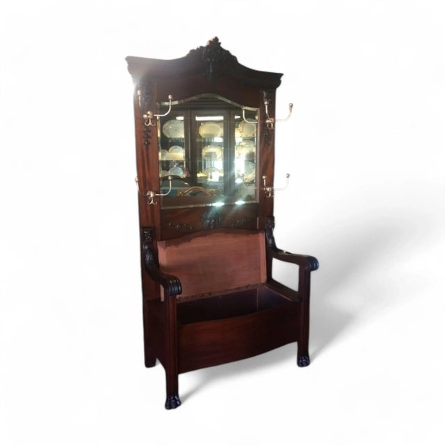 Antique Hall Tree, Mahogany Hall Tree, Rj Horner Hall Tree, Victorian ...