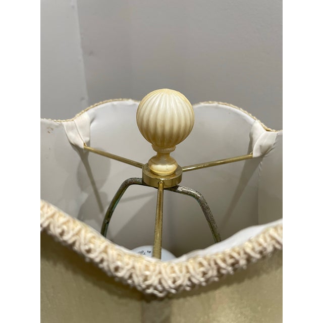 1930s Art Nouveau Hand-Painted Green Ceramic Table Lamp With Cast Metal ...