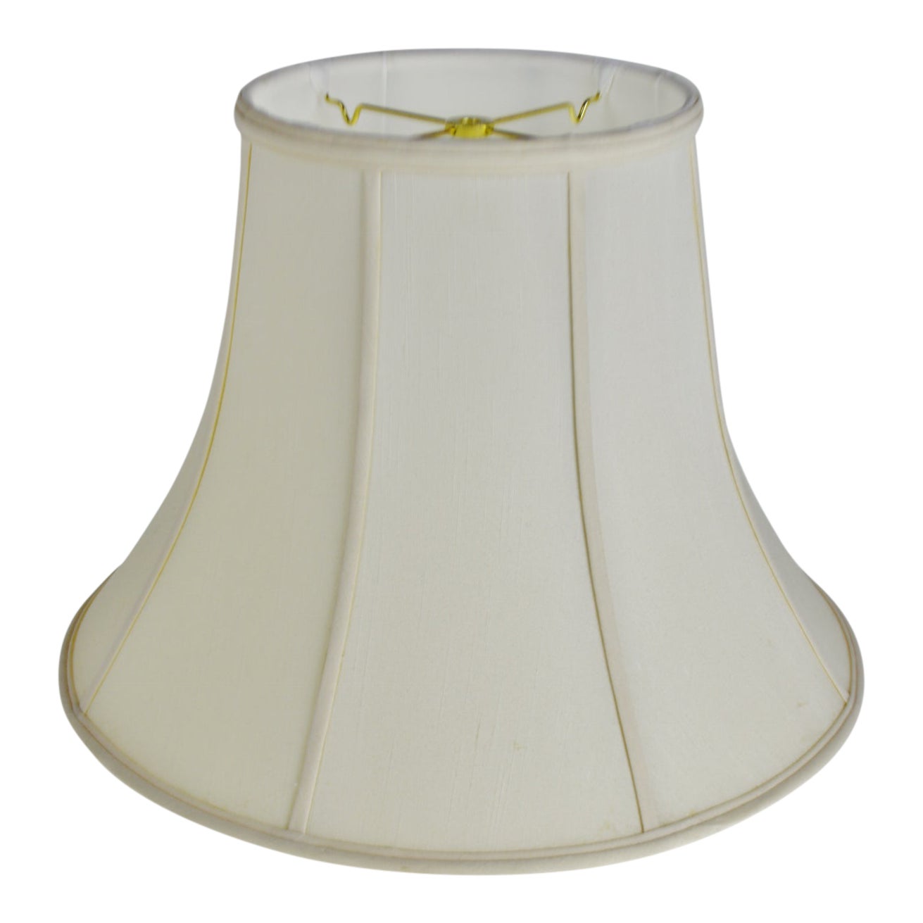 Vintage Fabric Lined Bell lampshade W/ Spider Reflector Fitter | Chairish