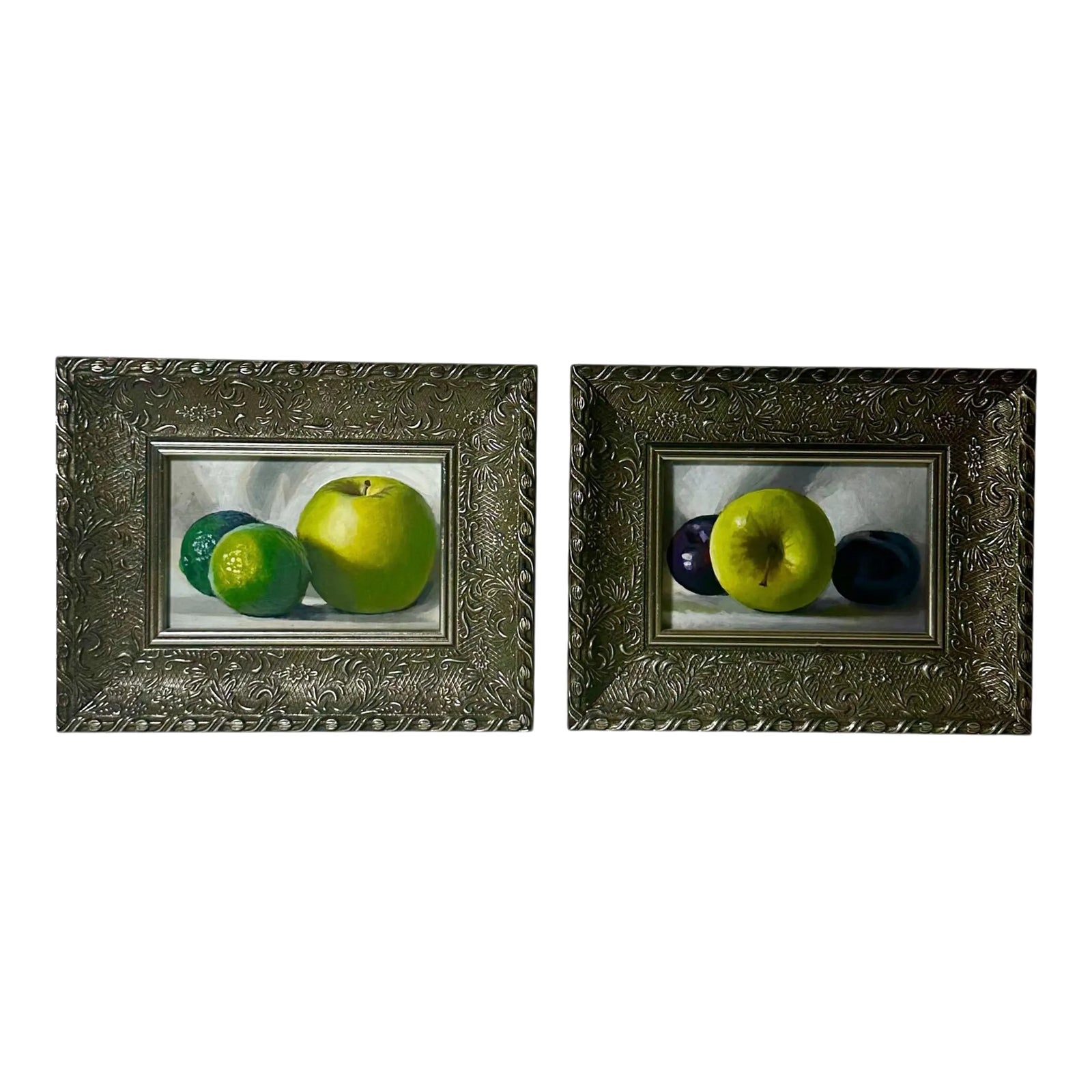 1970s Peter Orrock Still Life Painting in Silver Frames - A Pair | Chairish