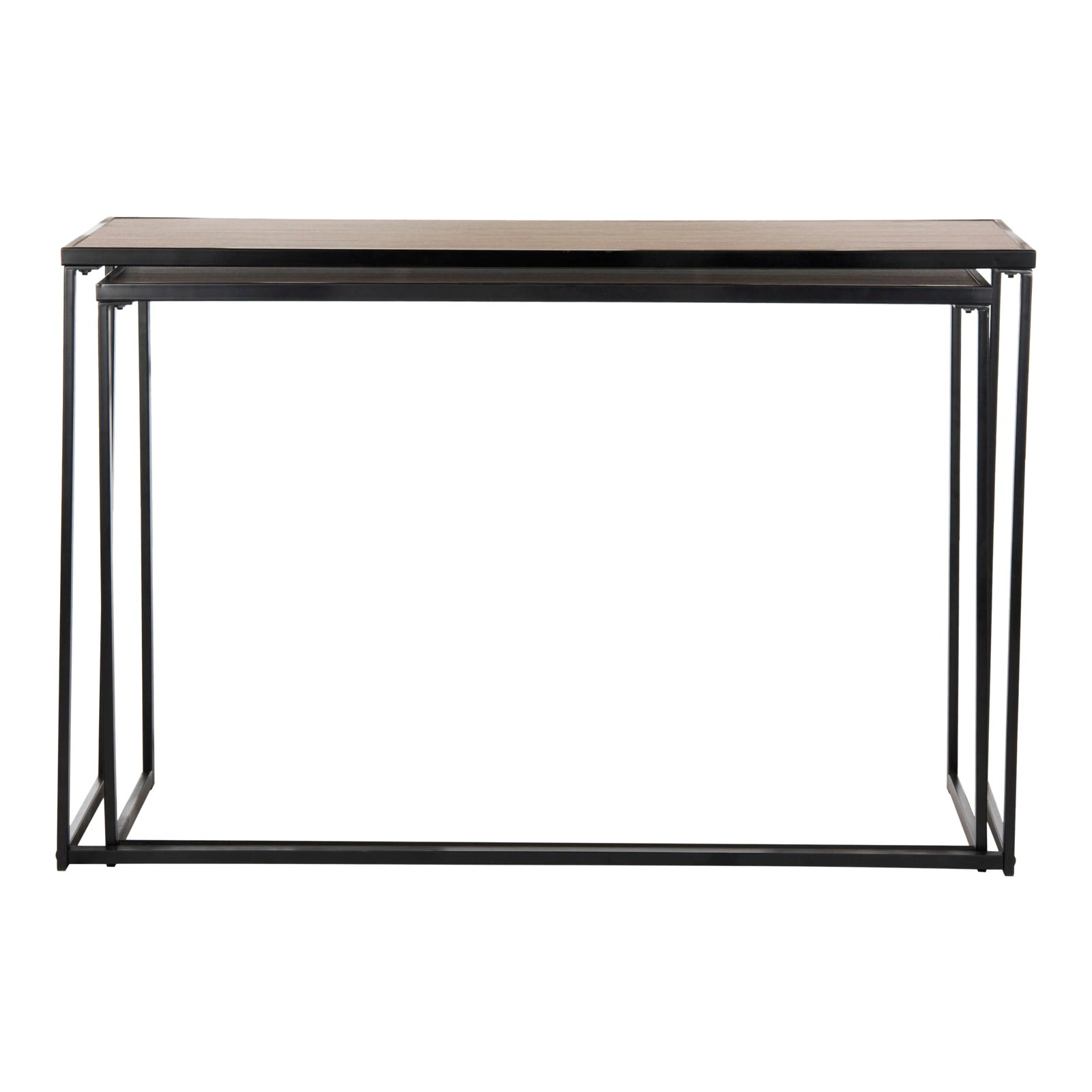 Retro Mid Wood Stacking Console in Light Oak & Black | Chairish