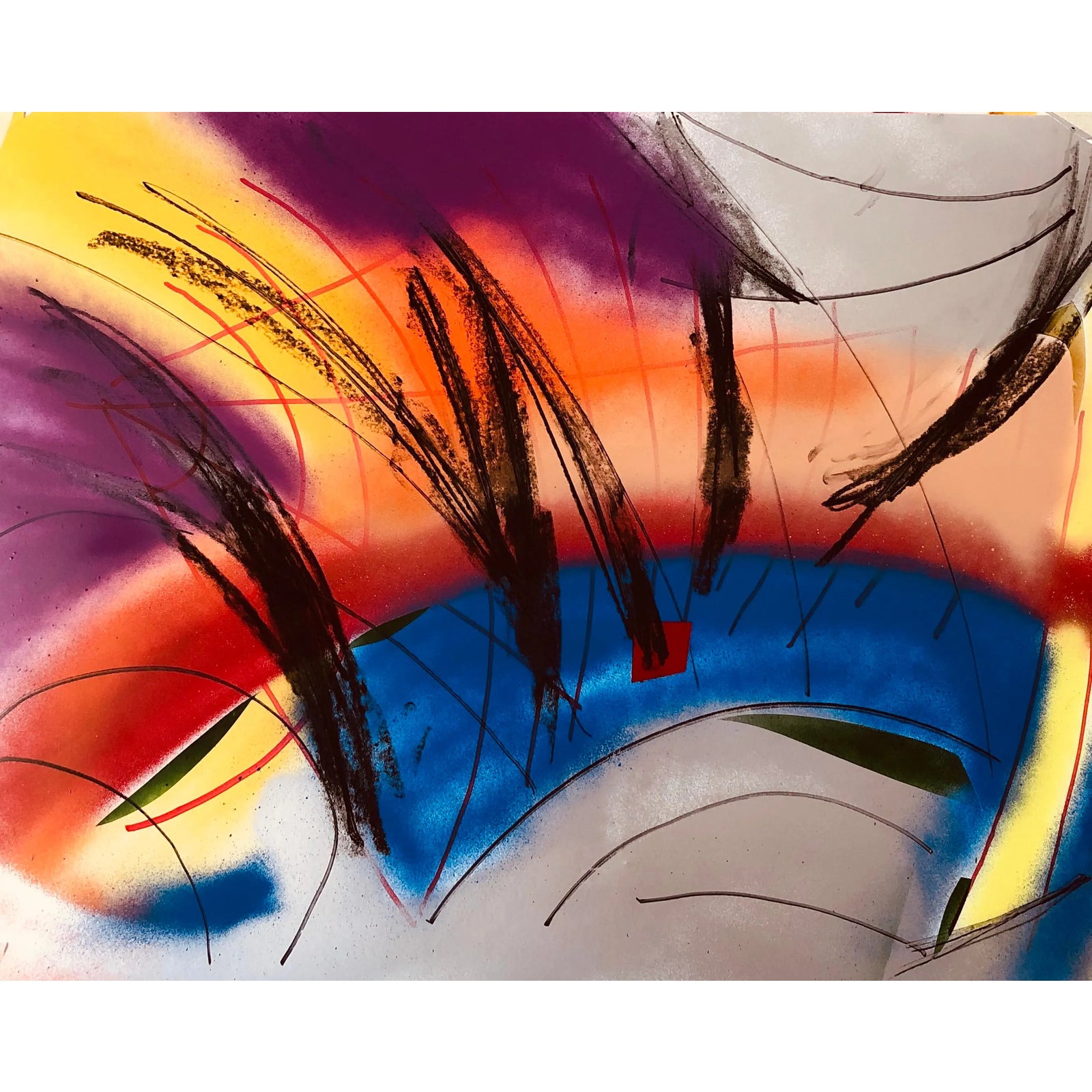 Meteor Painting Mixed-Media by Erik Sulander 28x22 | Chairish