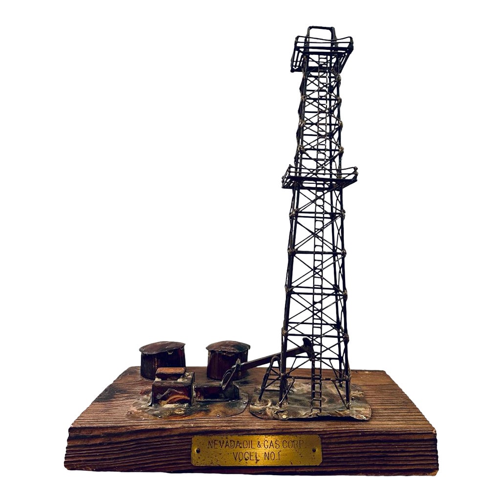 Vintage Don Graff Signed Brutalist Mixed Metals Oil Rig Tower Nevada ...