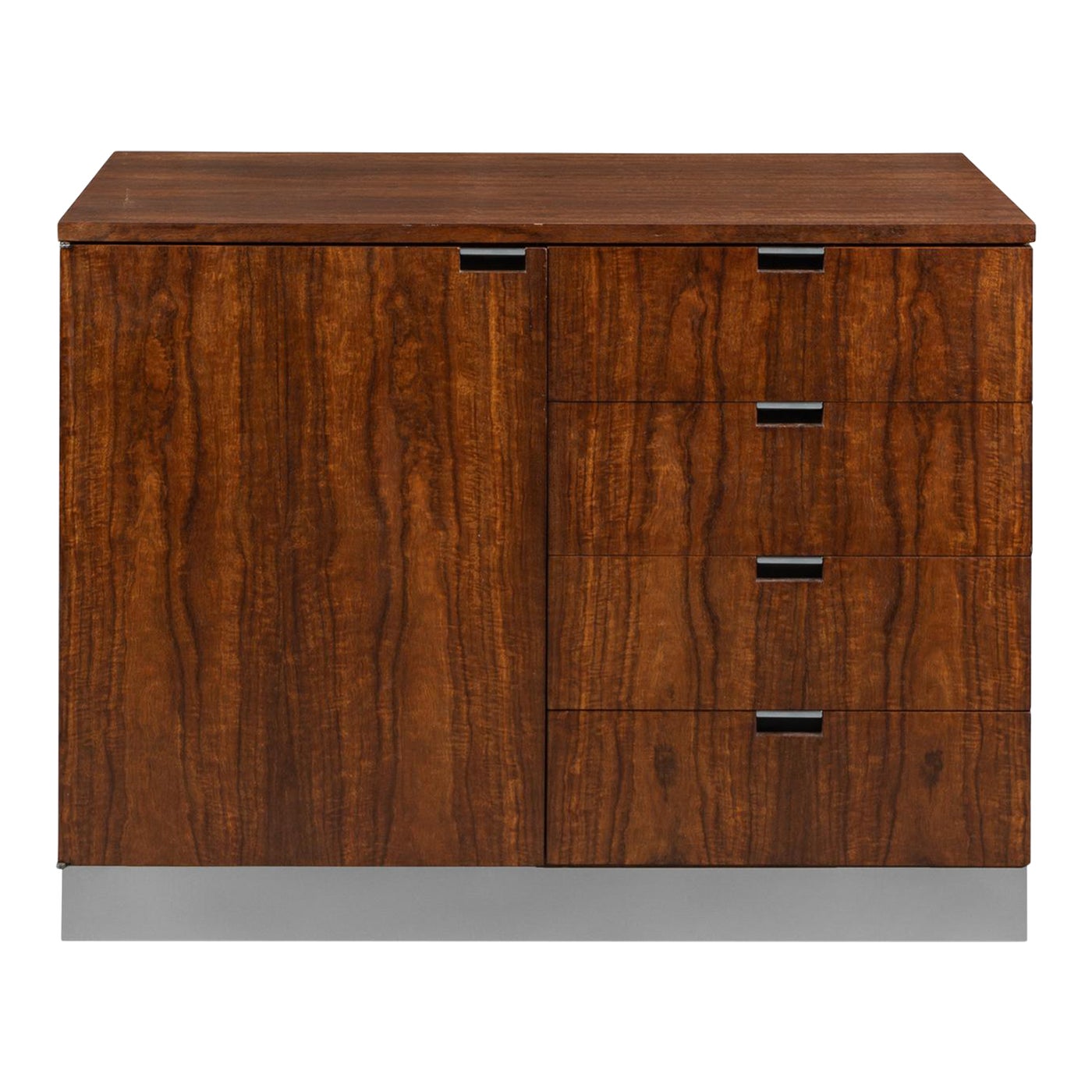 Custom Knoll Executive Cabinet in Walnut & Chrome | Chairish
