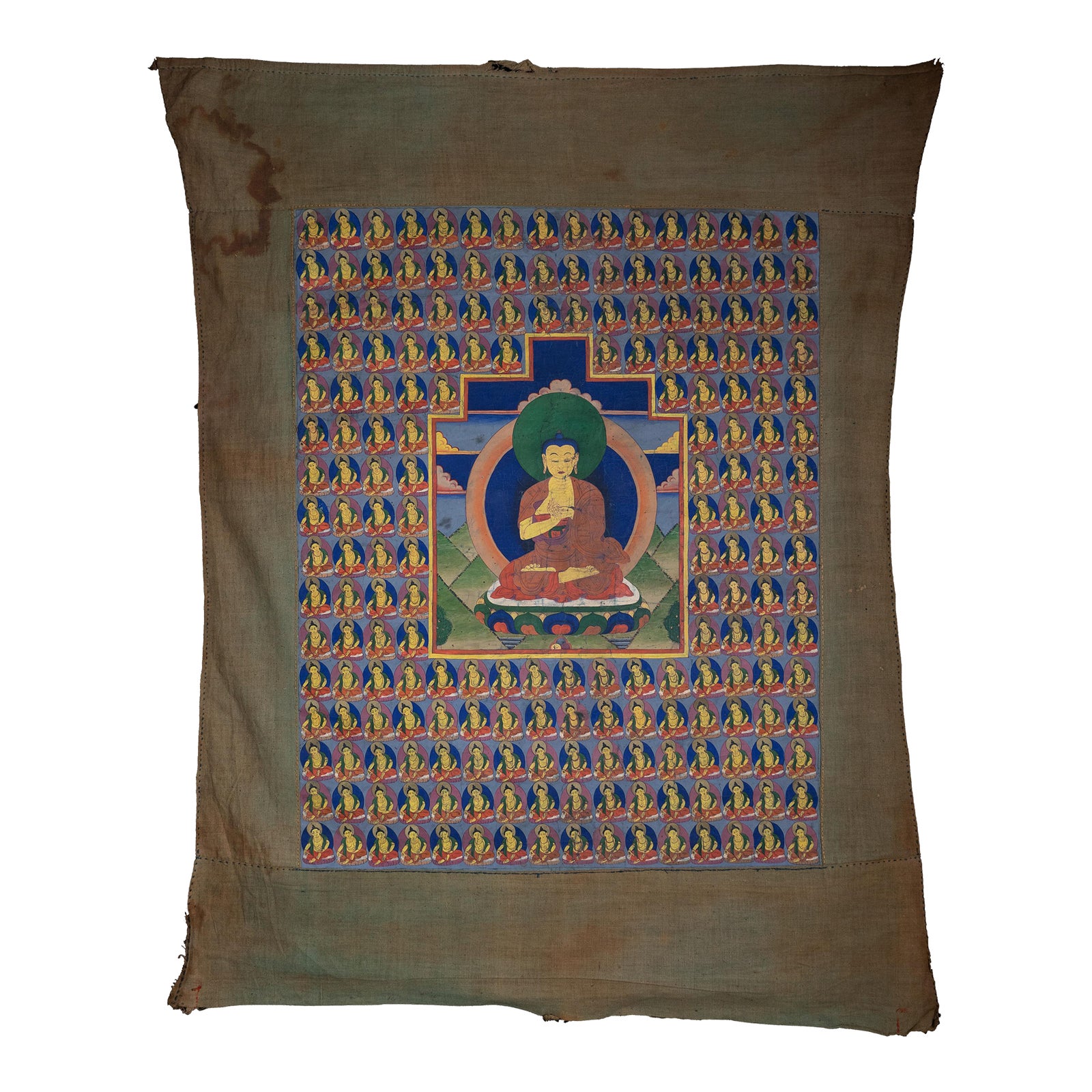 Mid 19th Century Antique Tibetan Thangka Painting Depicting Shakyamuni ...