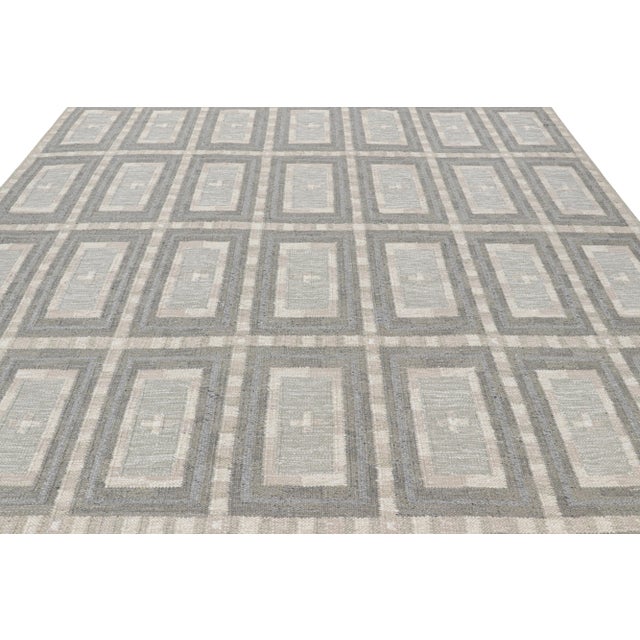 Rug & Kilim’s Scandinavian Style Rug With Geometric Patterns | Chairish