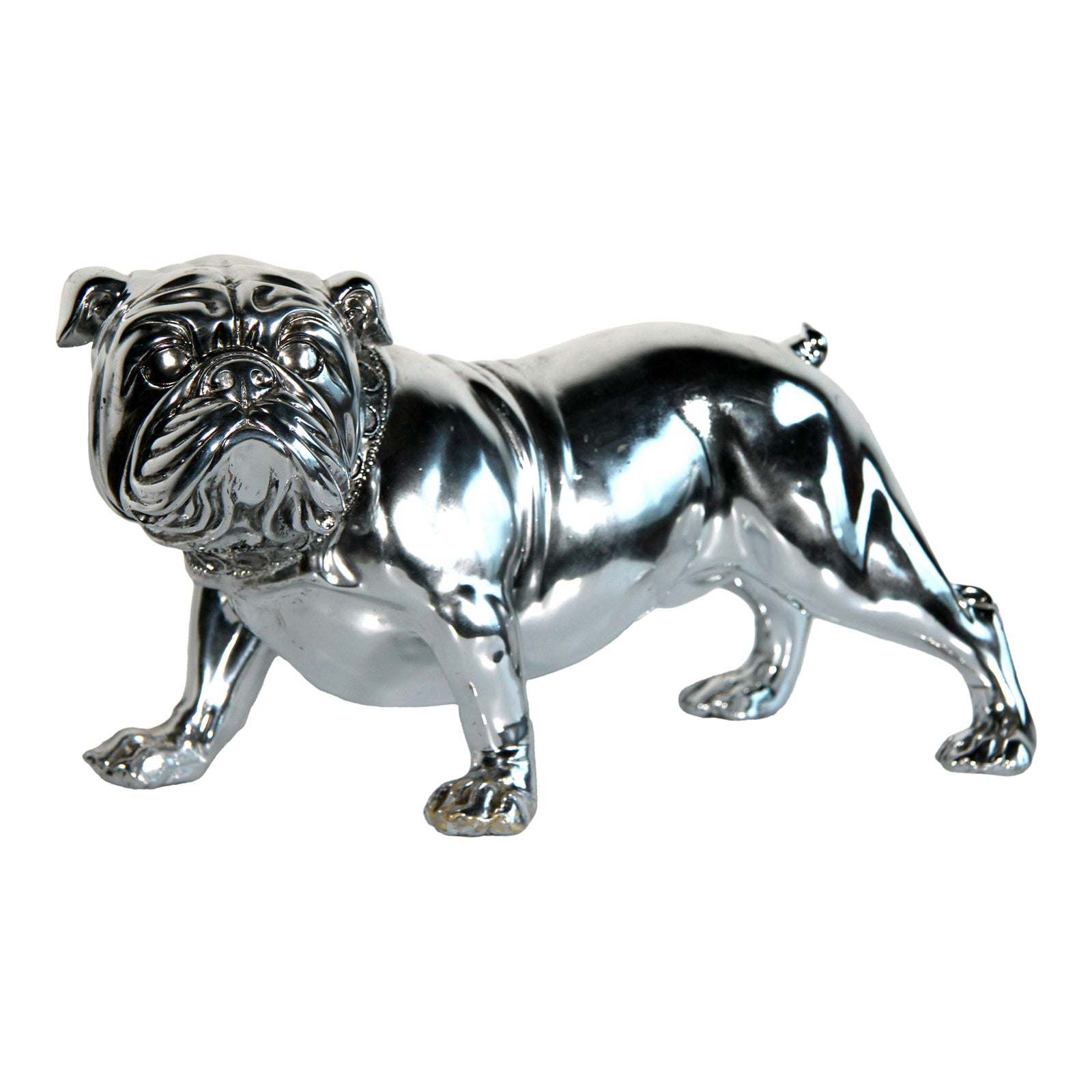 Contemporary 1990's Chrome English Bulldog Figure | Chairish