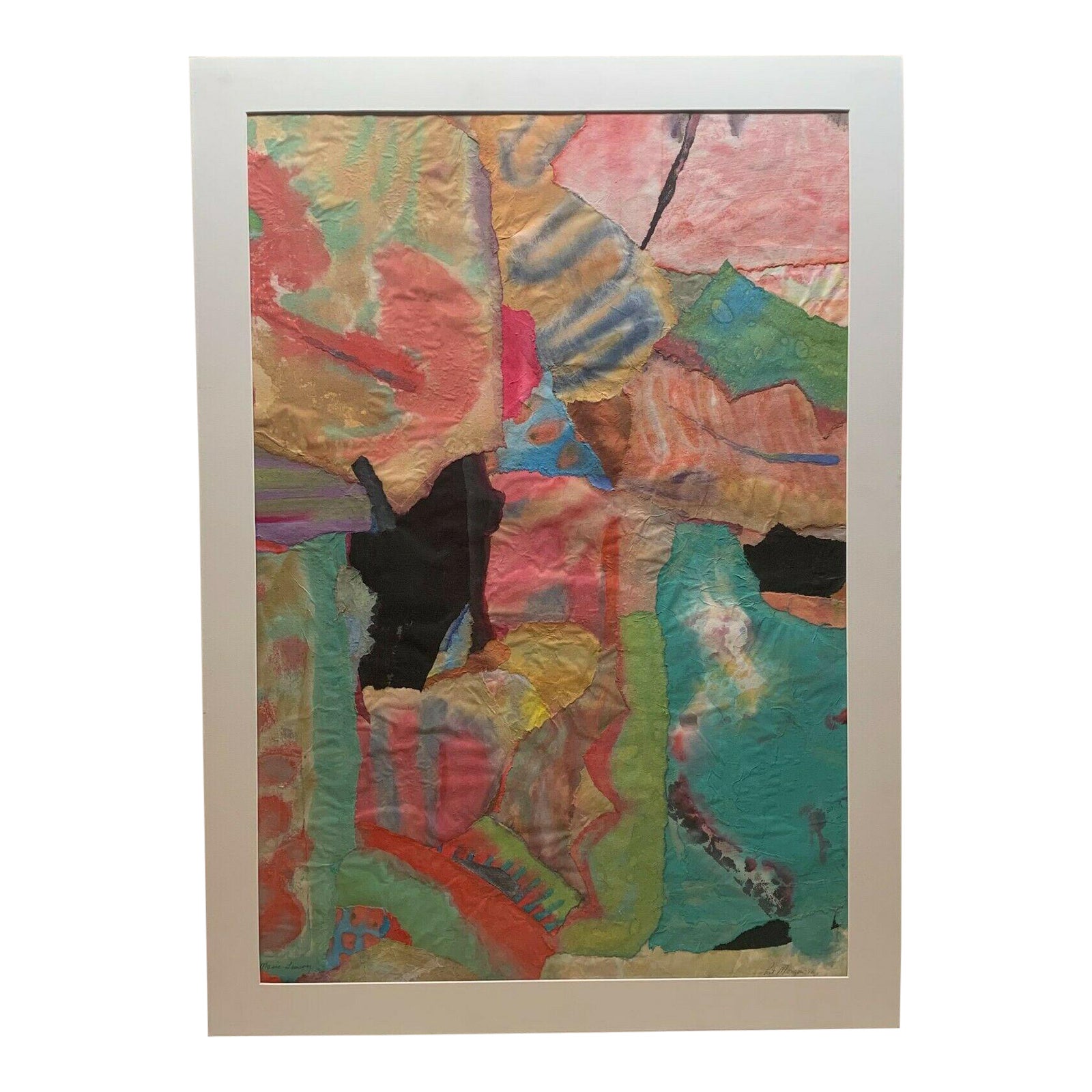 1986 Music Lesson Abstract Collage Painting by Pat Monson | Chairish