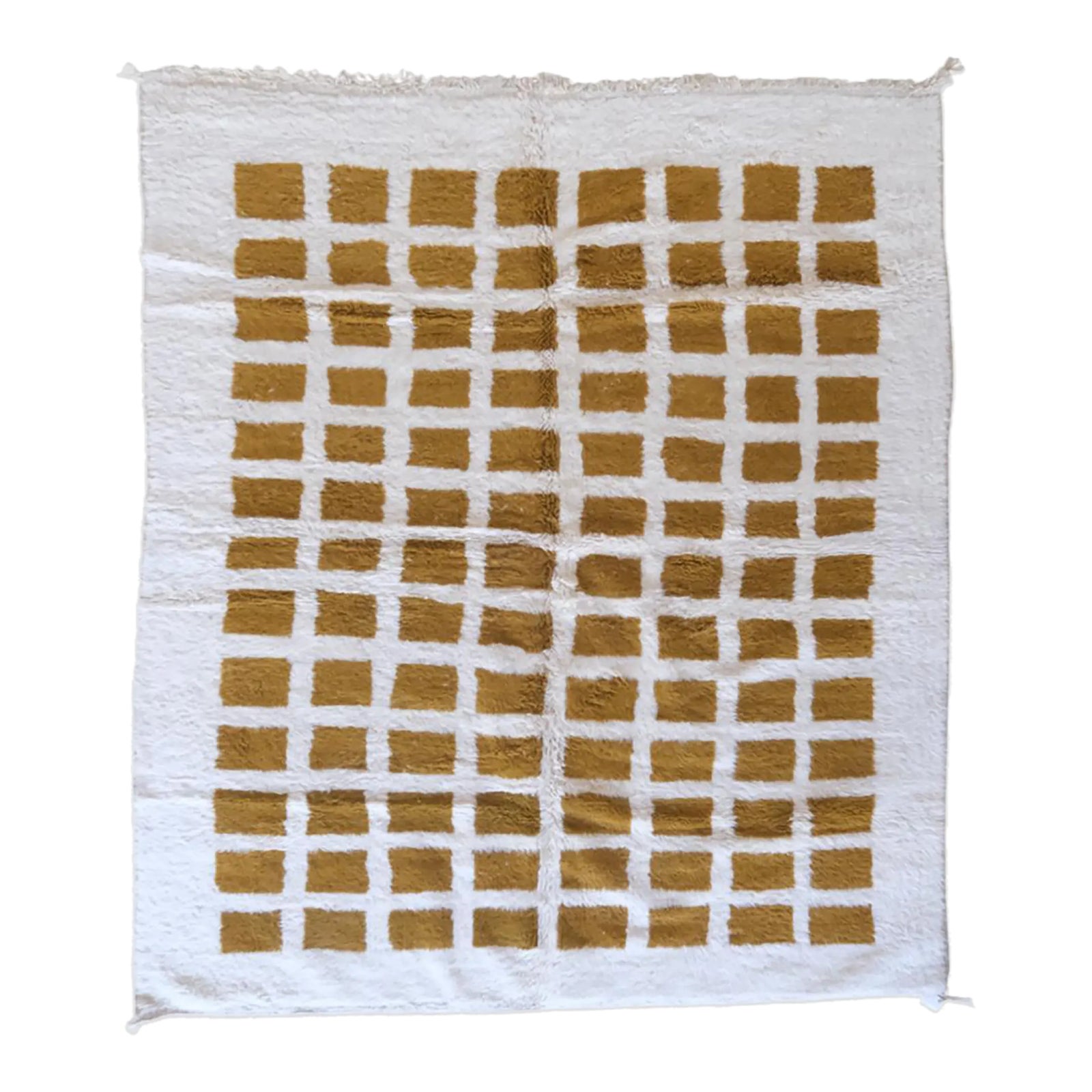 Moroccan Checker Wool Rug - 9.5 X 7.7 Ft | Chairish