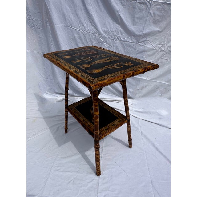 Antique Faux Bamboo Table | Chairish