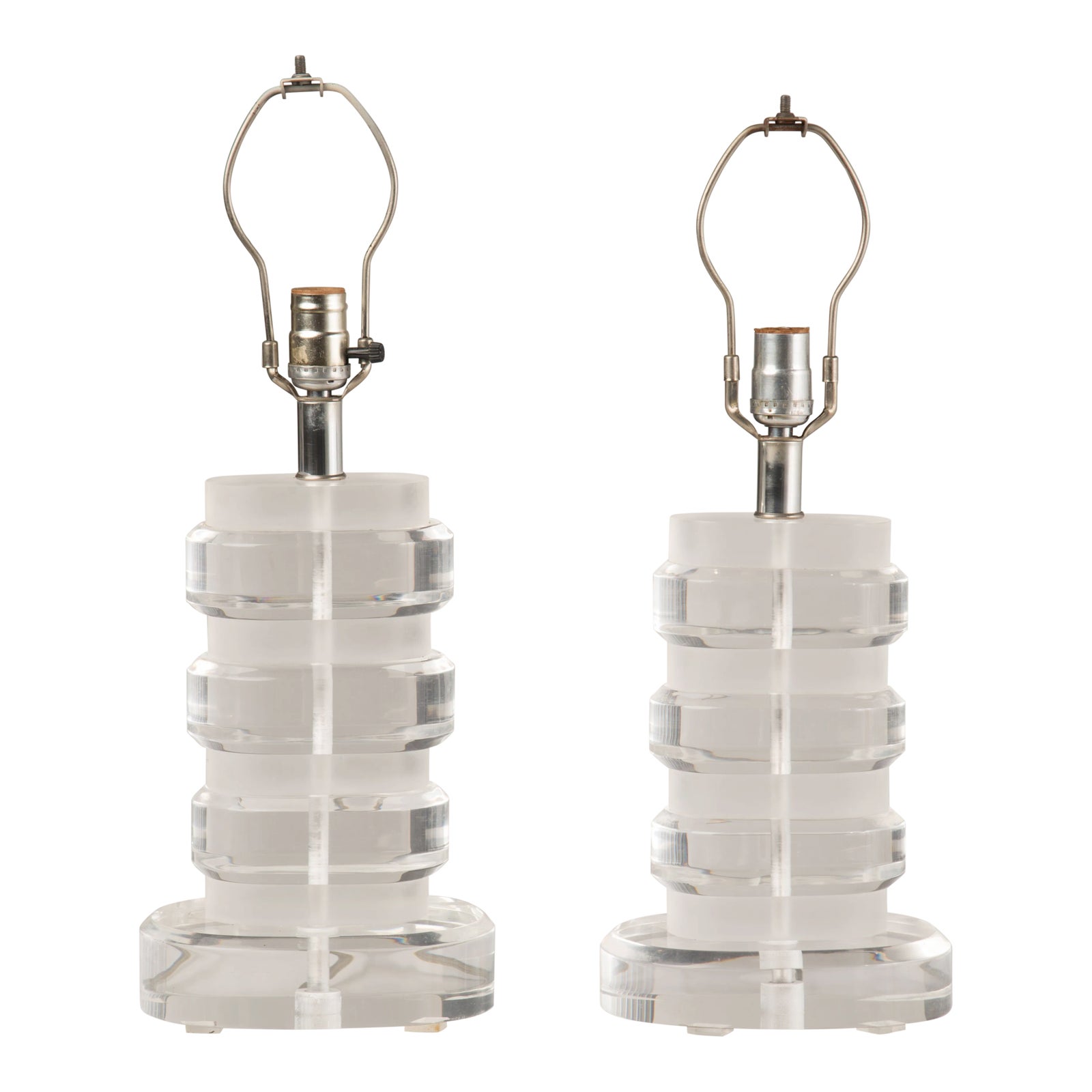 1970s Mid-Century Modern Lucite Lamps - a Pair | Chairish