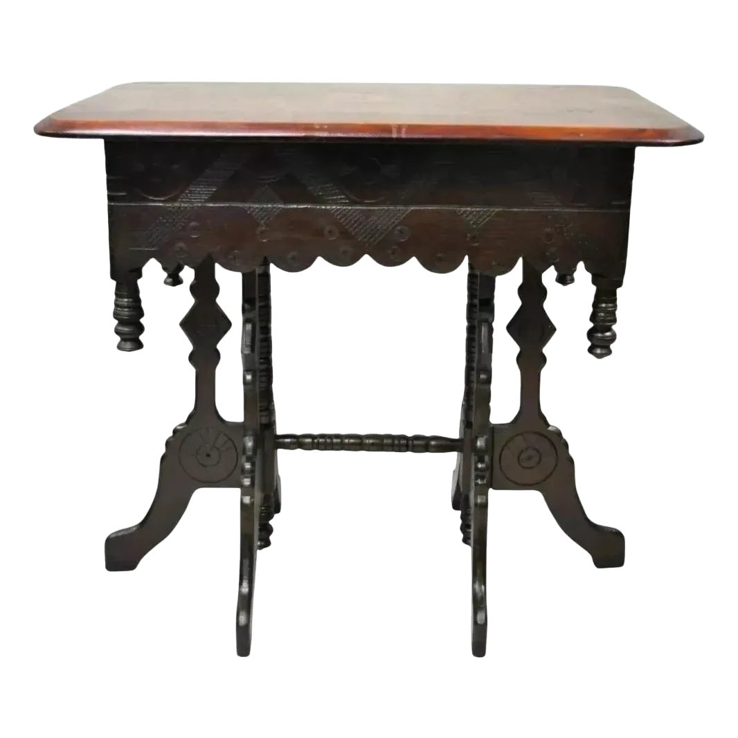Antique Eastlake Victorian Aesthetic Movement Carved Walnut 6 Leg ...