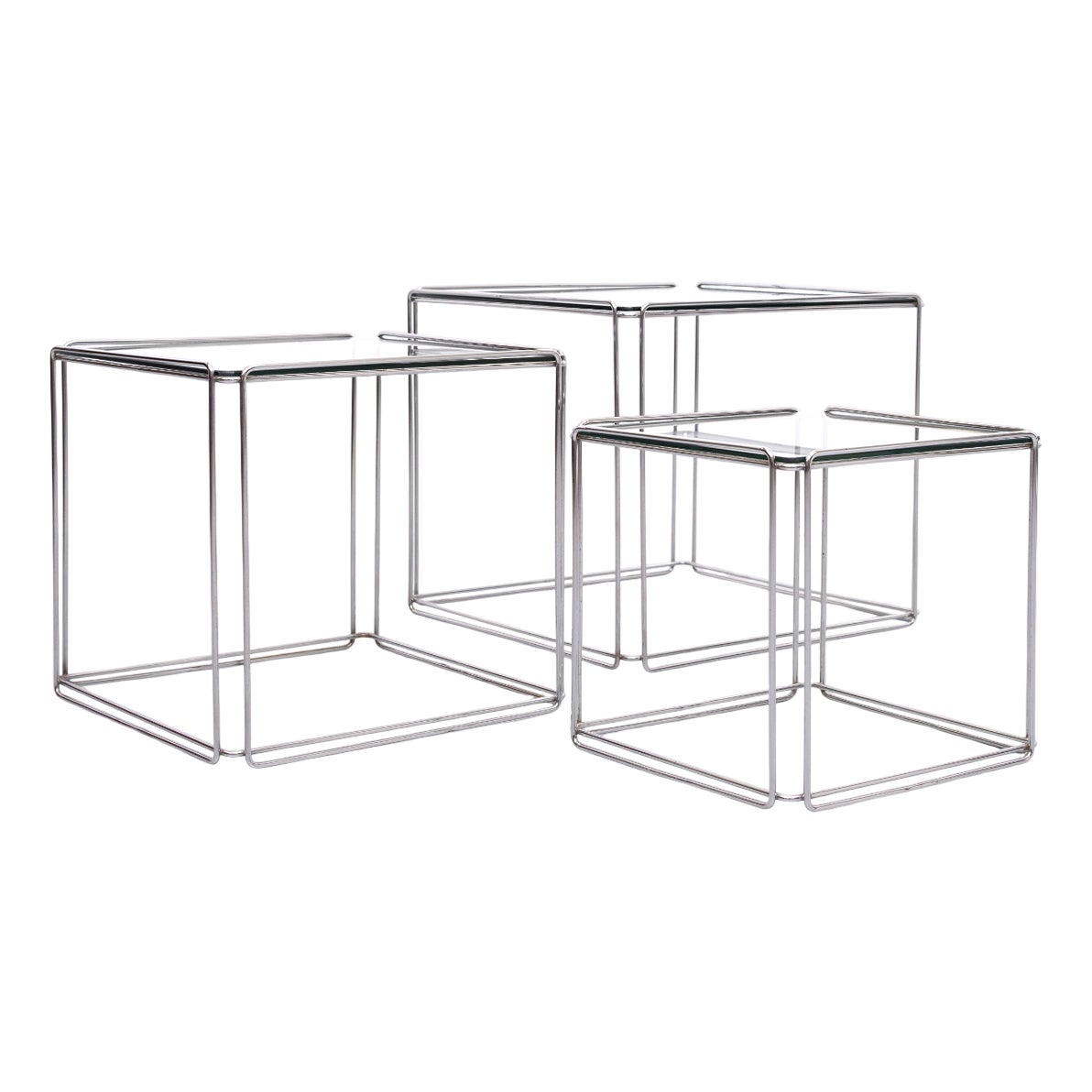 Isocele Chrome Nesting Tables by Max Sauze, 1970s, Set of 3 | Chairish