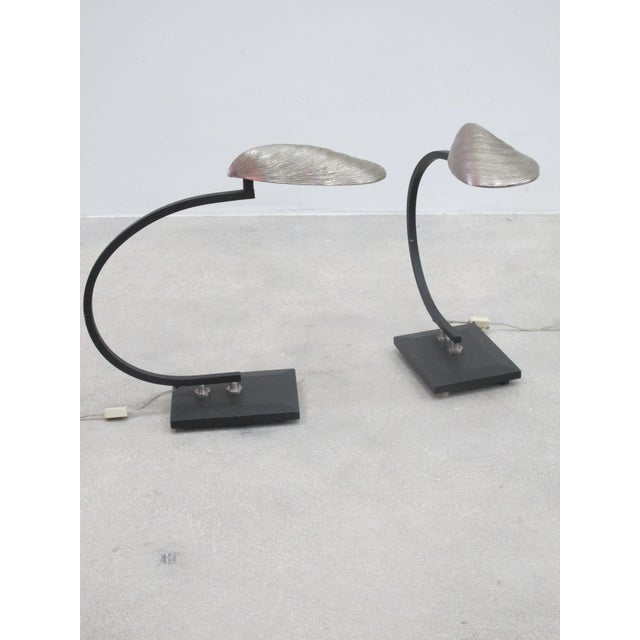 Aluminum Clam Shell Table Lamps, a Pair in the Style of Arthur Court ...