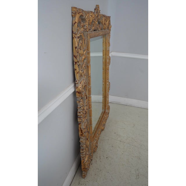 Ornate Gold Finish Rectangular Beveled Glass Mirror | Chairish