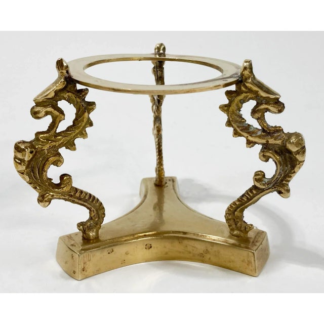 Vintage Brass Serpent Orb Stand With Brass Ball | Chairish