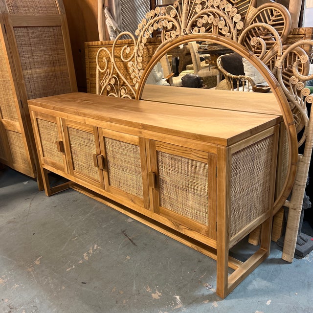 Teak and Cane Sideboard | Chairish