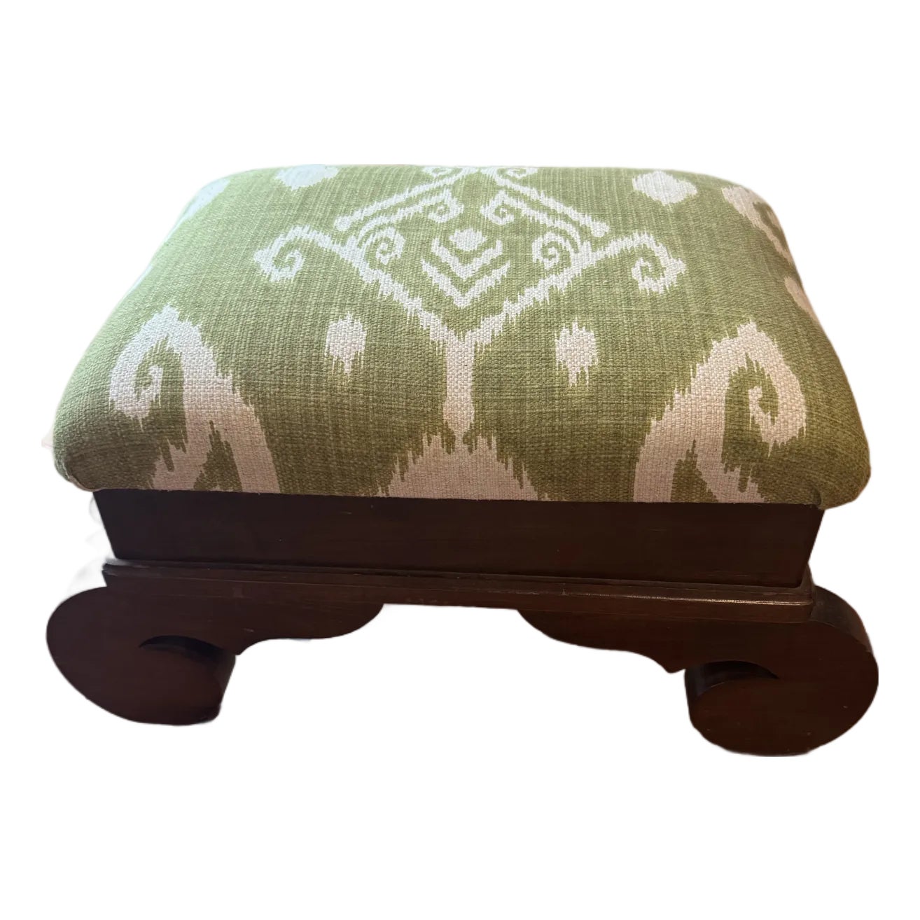Ikat Upholsetred Foot Stool | Chairish