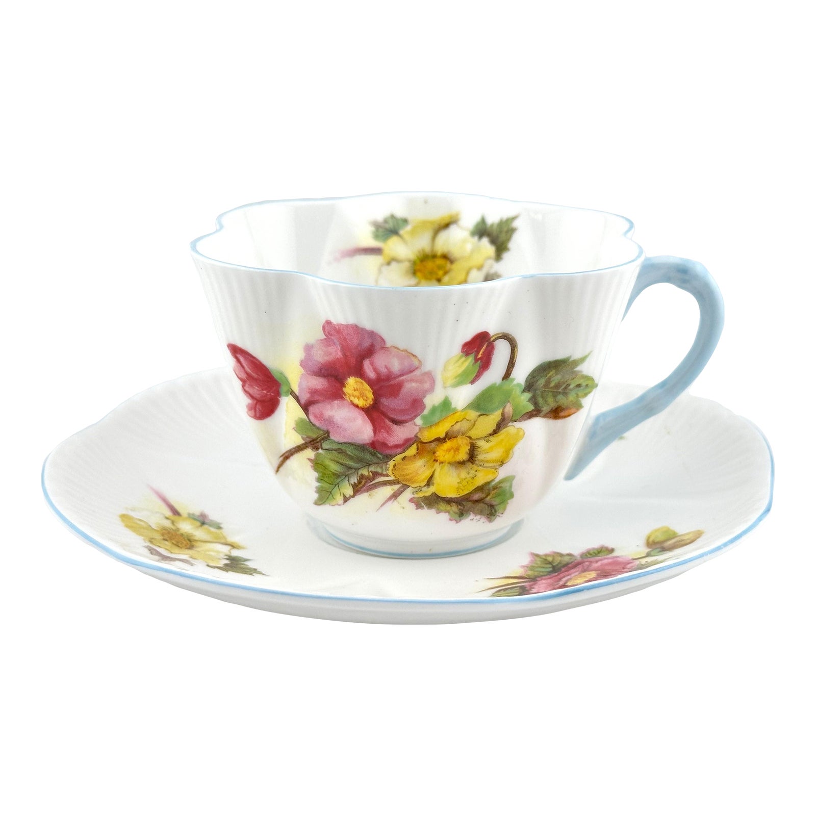 1950s Shelley Begonia Tea Cup, Dainty Shape Cup and Saucer, English ...