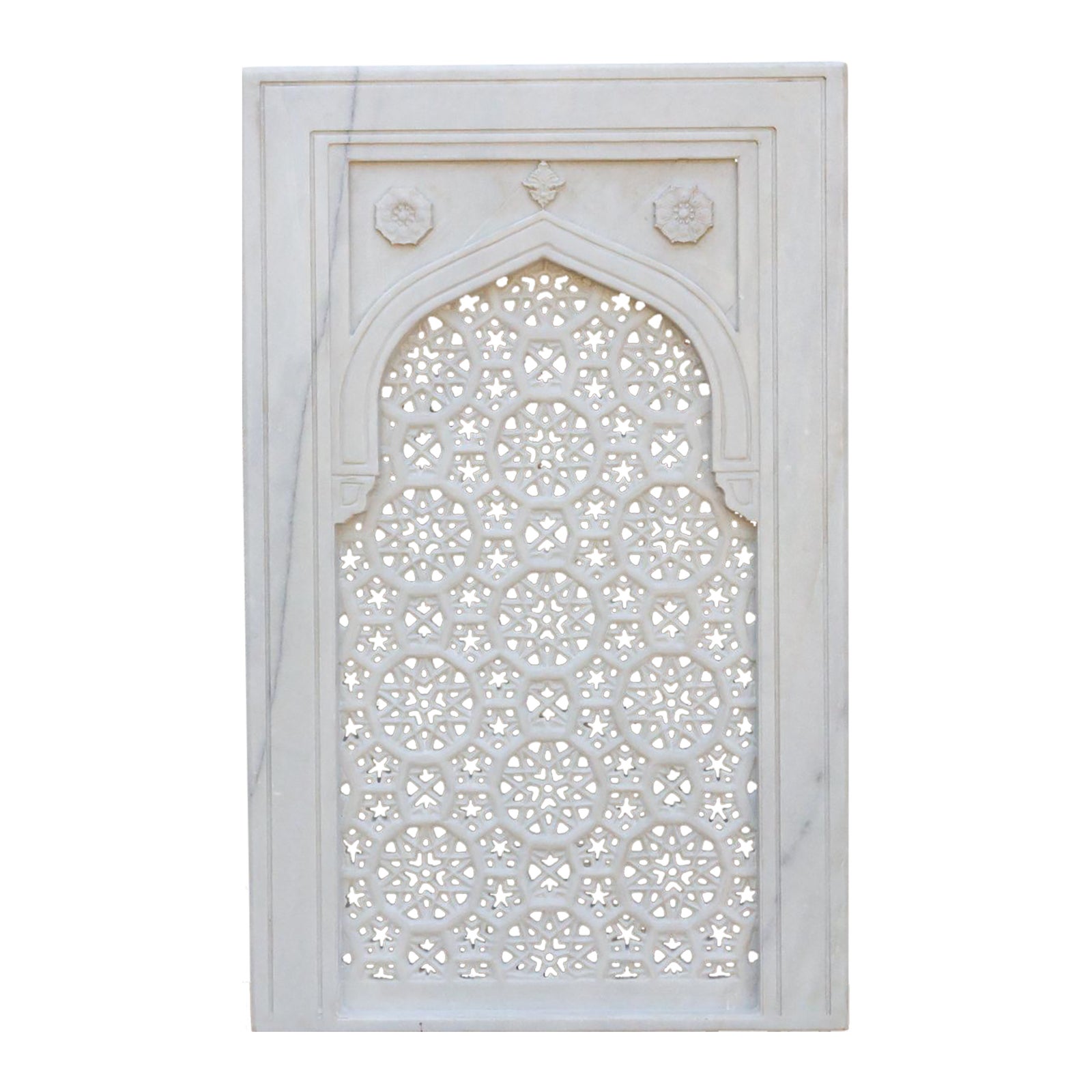 Taj Carved Indian Marble Window | Chairish