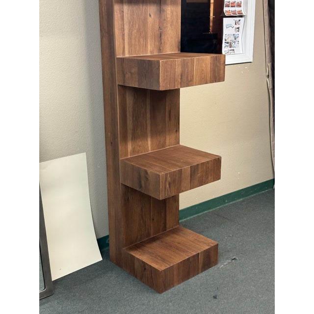 Custom Contemporary Chunky Wood Open Shelving Unit | Chairish