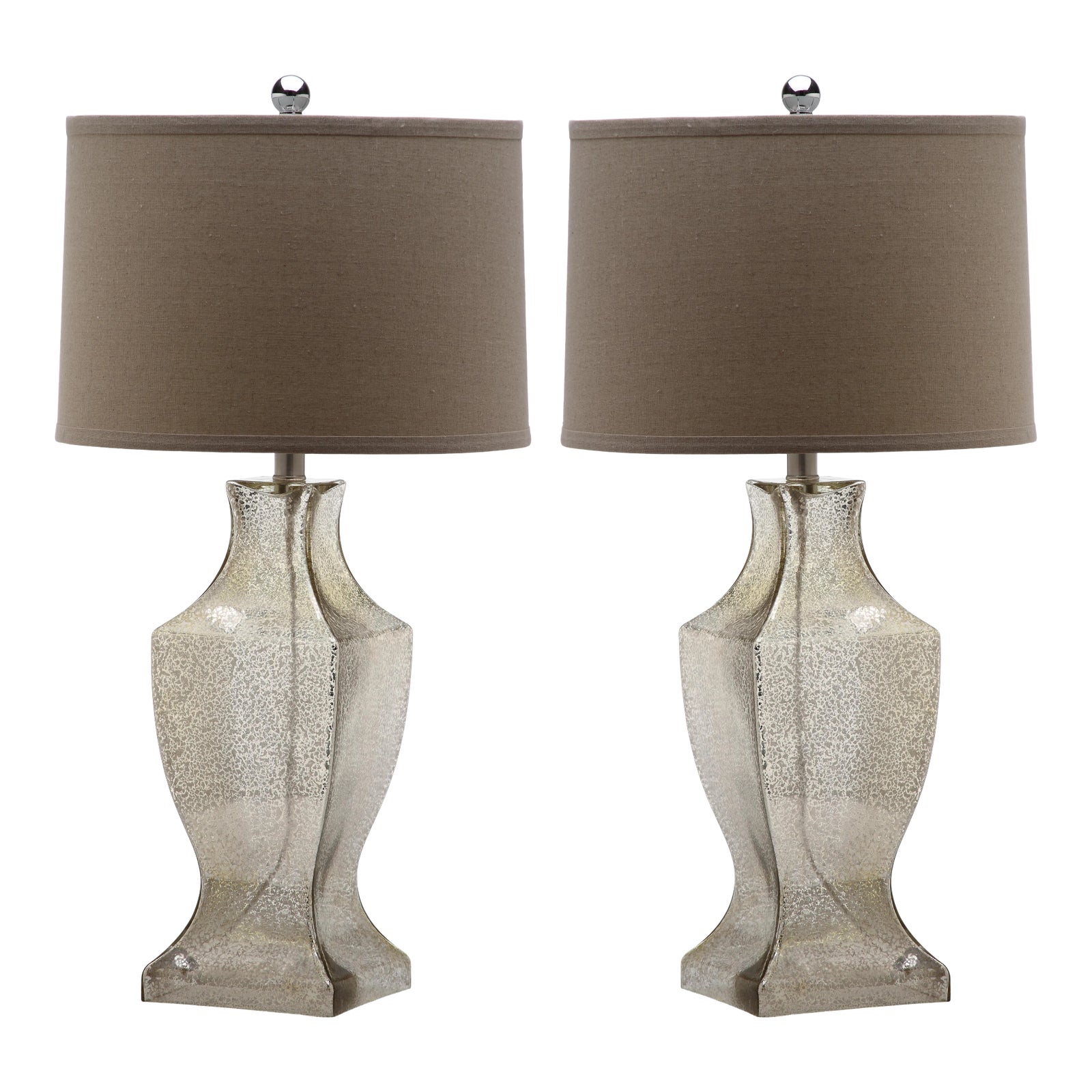 29 Inch H Bottom Table Lamp in Ivory & Silver - a Pair | Chairish