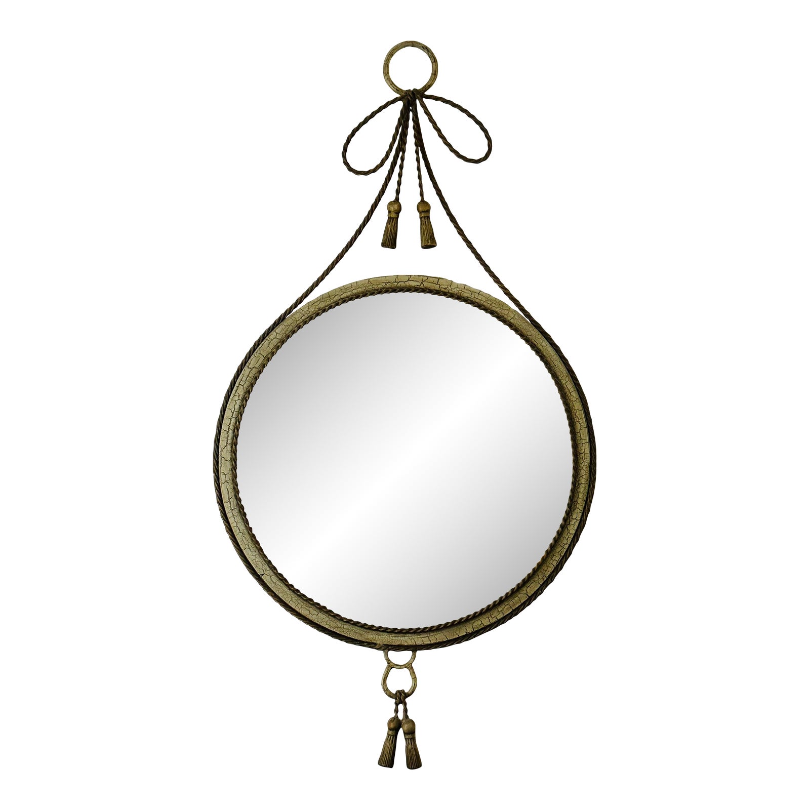 Large Swedish Style Rope and Tassel Mirror | Chairish