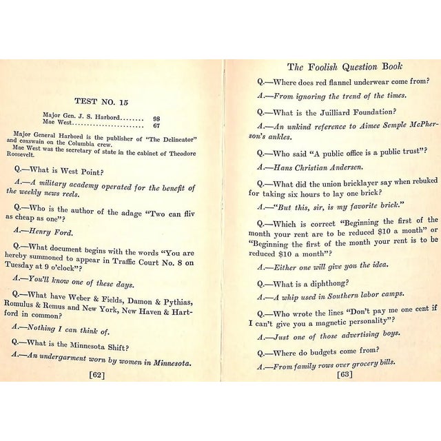 "The Foolish Question Book" 1927 Phillips, h.i. ("Hi") | Chairish