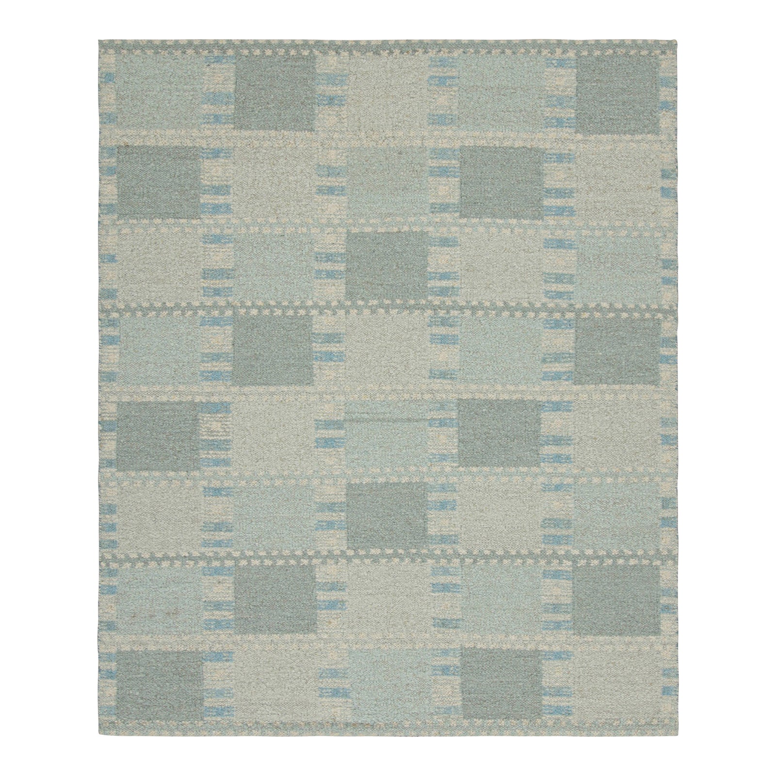 Rug & Kilim’s Scandinavian Style Rug With Light Blue Geometric Patterns ...
