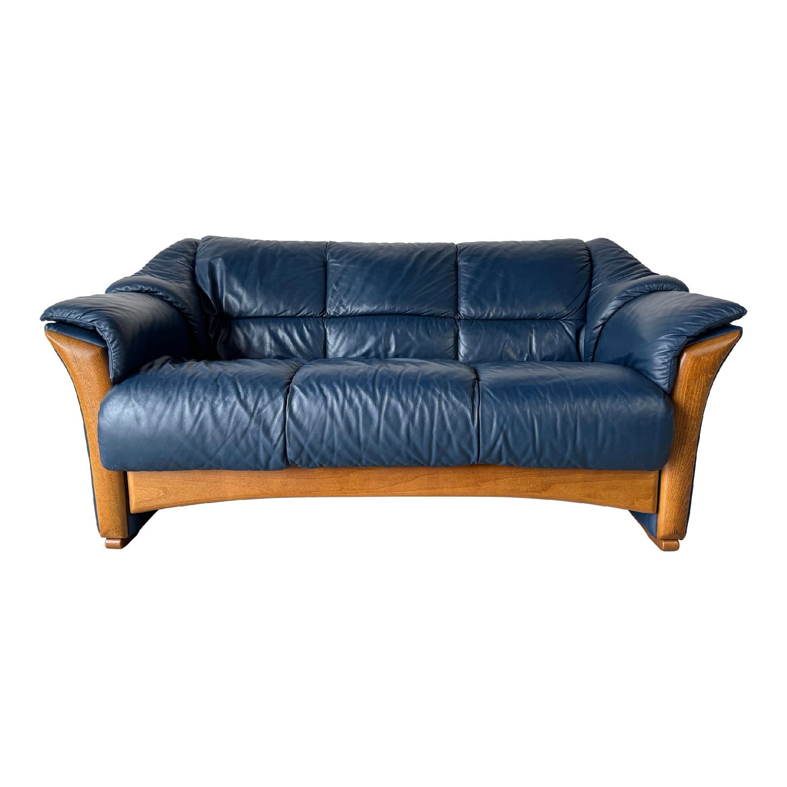 Ekornes Stressless 'Oslo' Leather Loveseat Sofa, Norway | Chairish
