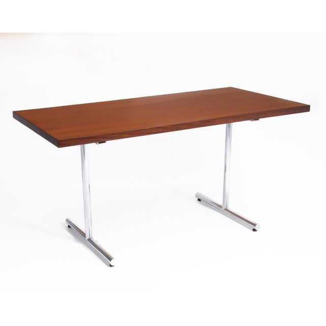 Hans Eichenberg "Omega" Desk Dining Table Stendig Mahogany Chrome ...