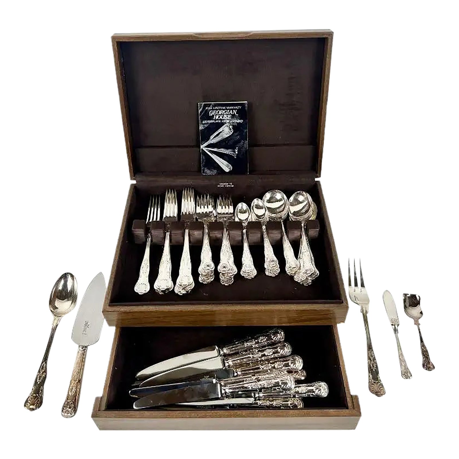 Georgian House Stainless Silverplate English Flatware With Original Box ...