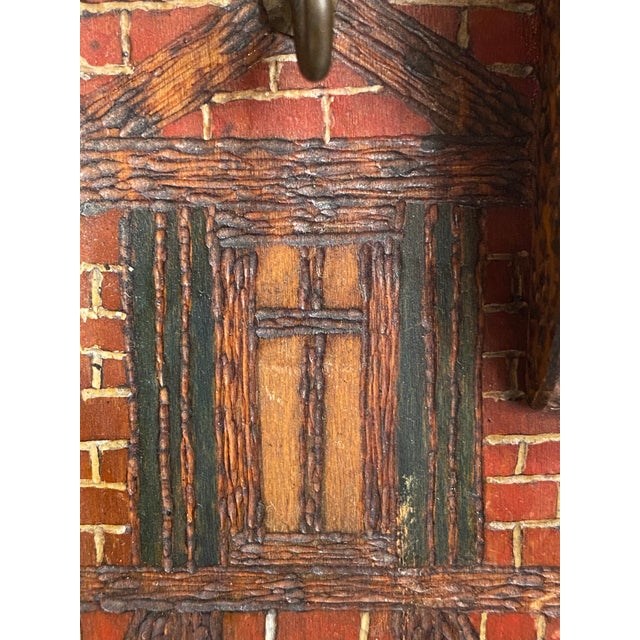 1910s Pyro Art Tudor Timber and Brick Key Hanger | Chairish