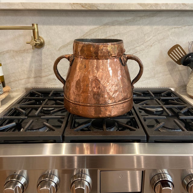 Antique Handmade Copper Cauldron Pot | Chairish