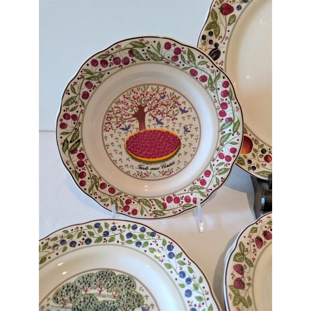 1990s Gien Tarte Plates and Large Tarte Dish Created by Marie-Pierre ...