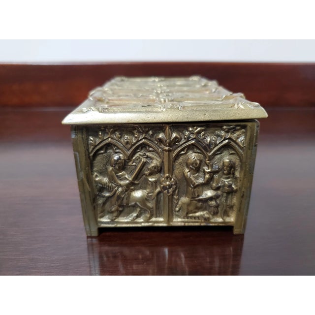 Late 19th Century Gothic Style Brass Box | Chairish