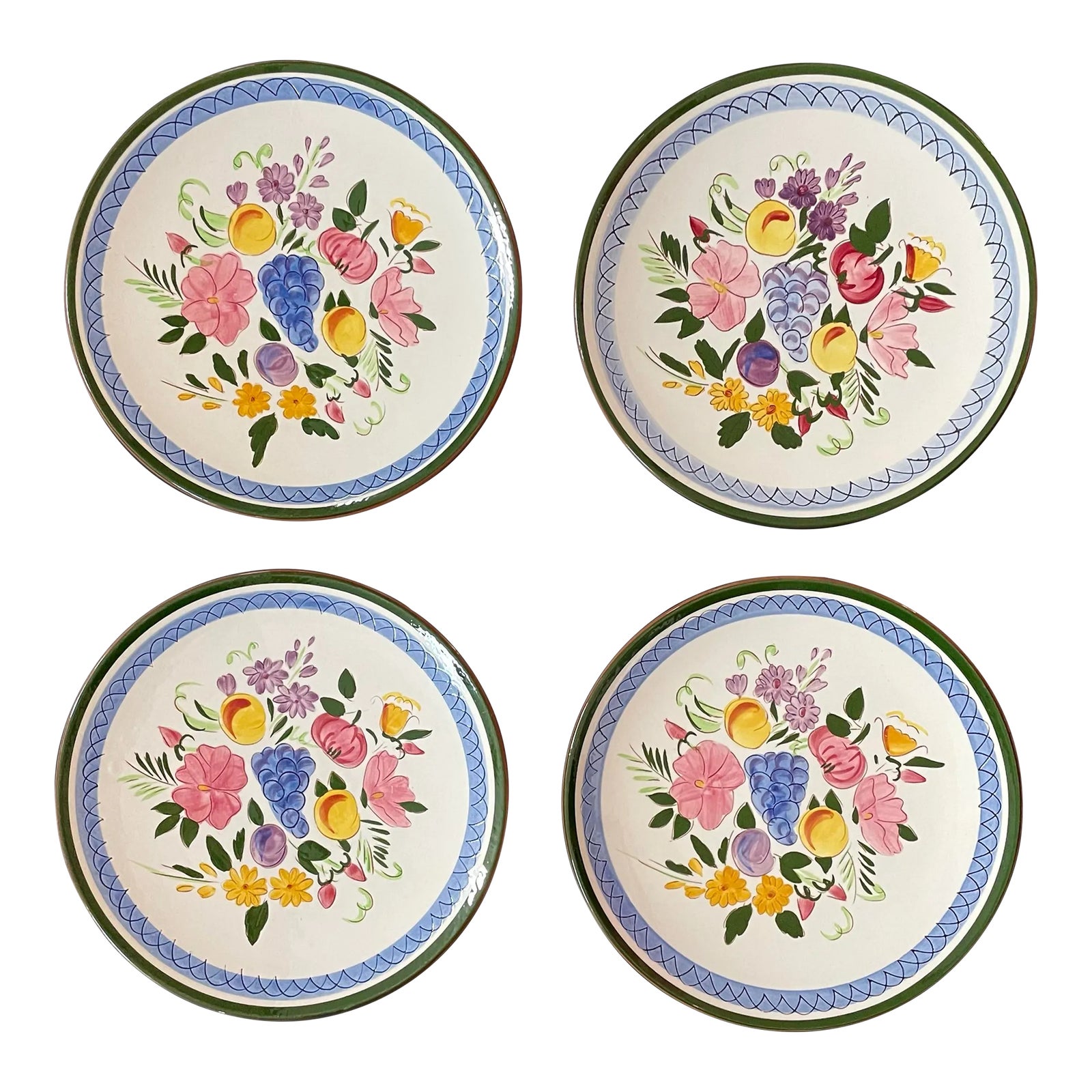Mid-20th Century Stangl Pottery Fruit and Flowers Dinner Plates - Set ...