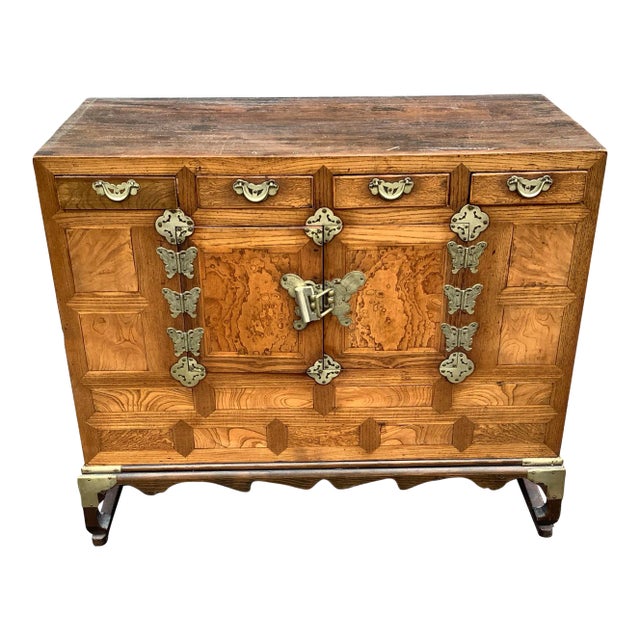 Late 19th Century Antique Korean Asian Beryl Wood Butterfly and Bats ...