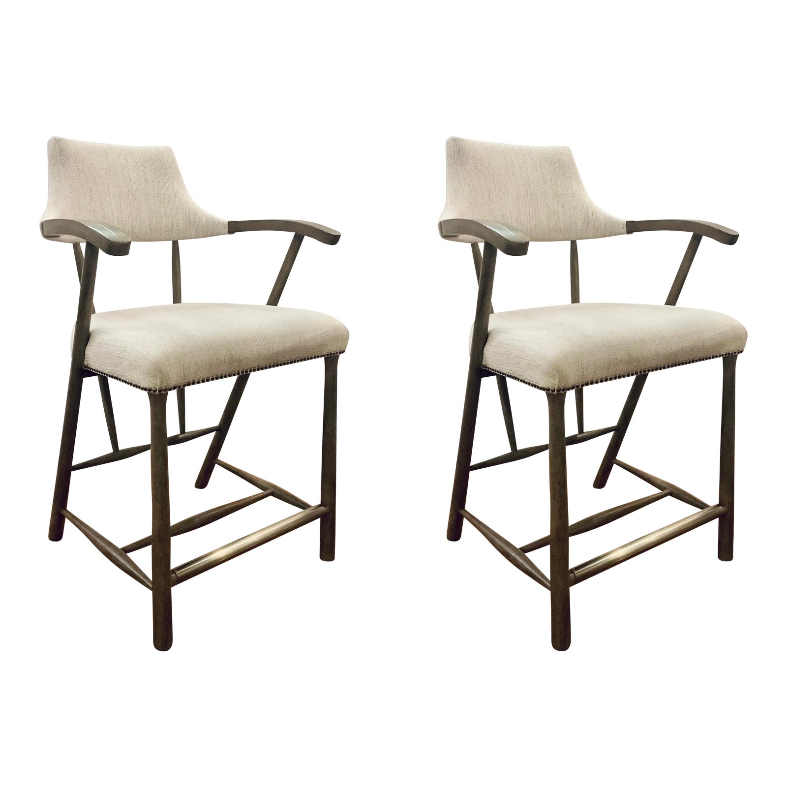 Hooker Organic Modern Stack Rock Counter Stools Pair | Chairish
