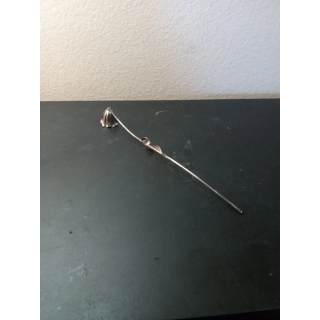 1940s Scrolled Silvertone Long Candle Snuffer | Chairish