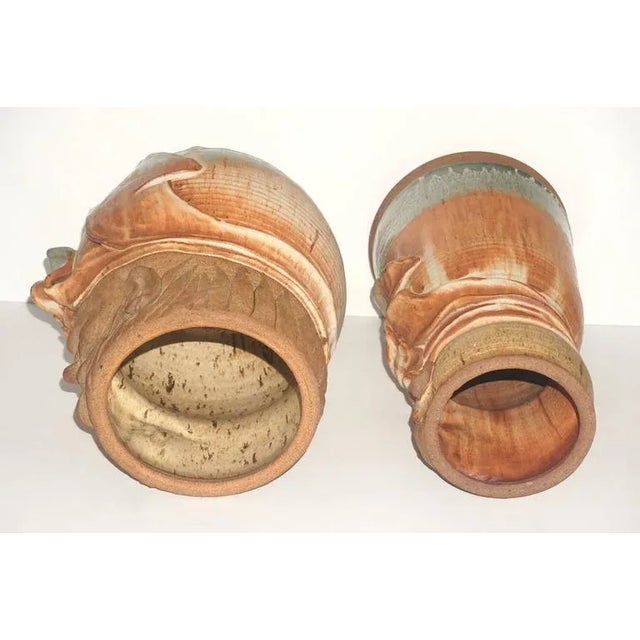 Tom Reese Cachepot Planters Artisan Earthen-Ware "Laurel & Hardy" - a ...