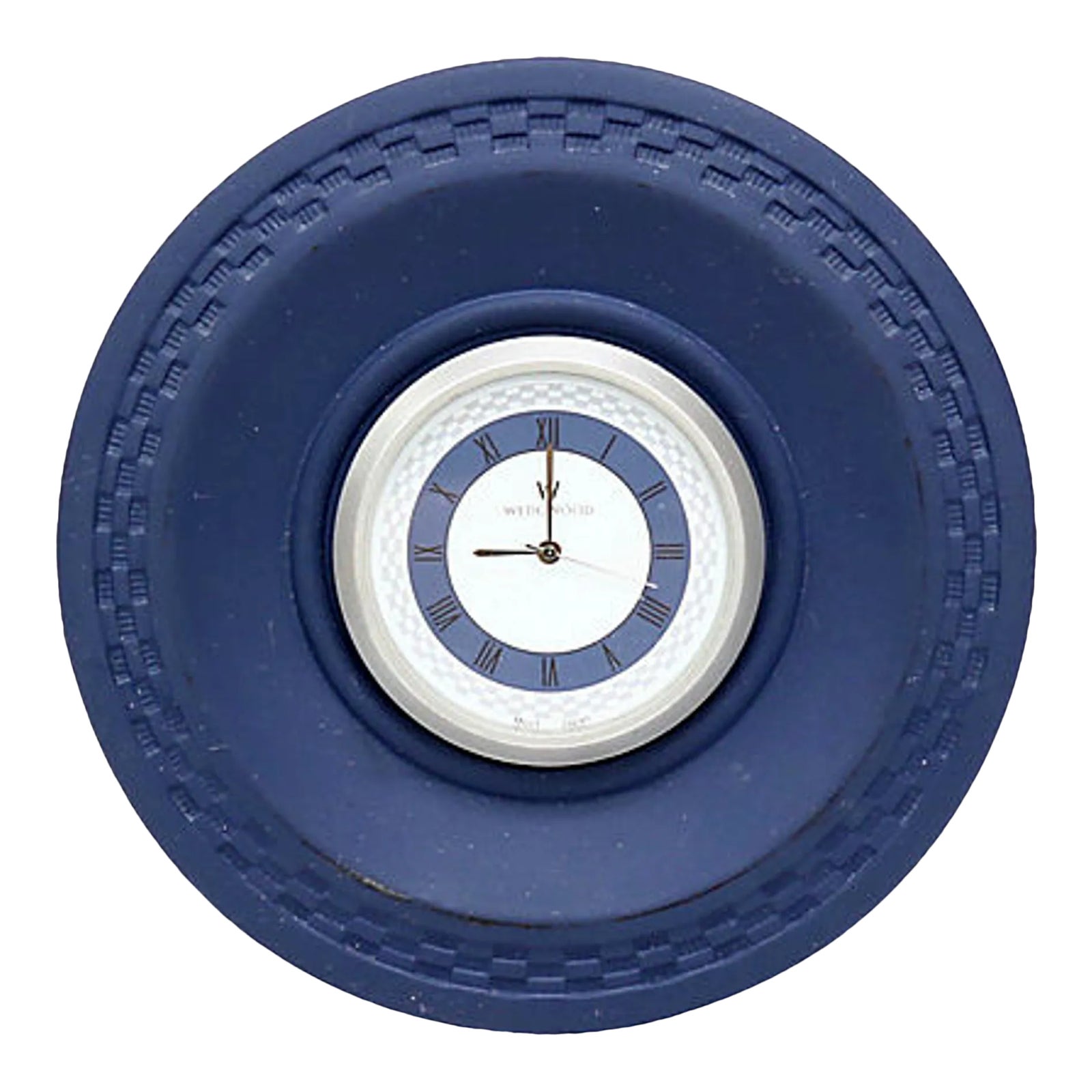Cobalt Blue Wedgwood Jasperware Clock | Chairish