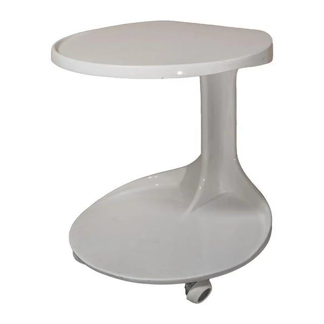 Space Age White Side Table | Chairish