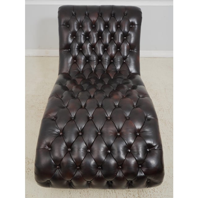 English Style Tufted Leather Chesterfield Chaise Lounge | Chairish