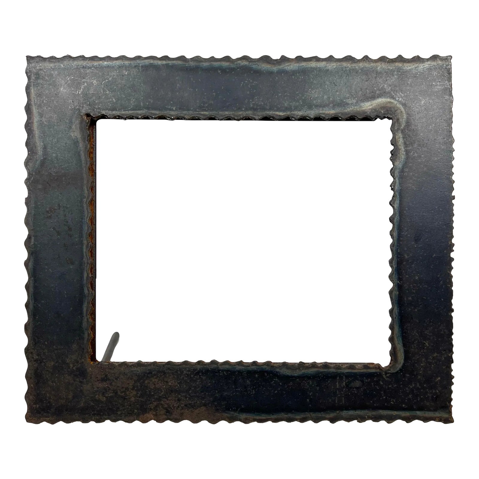 Vintage Brutalist Torch Cut Metal Picture Frame | Chairish
