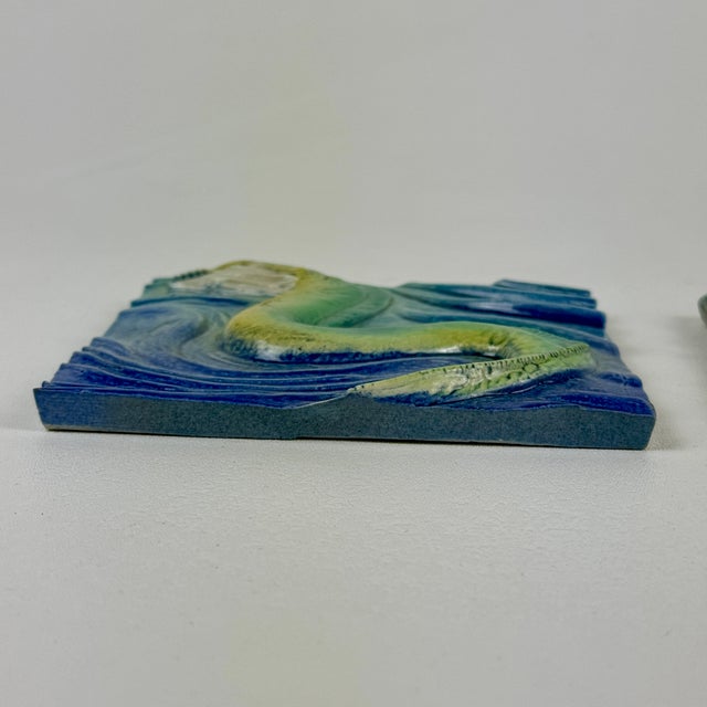 Set of 2 Natalie Surving Studios Eel Fish Design Architectural Ceramic ...
