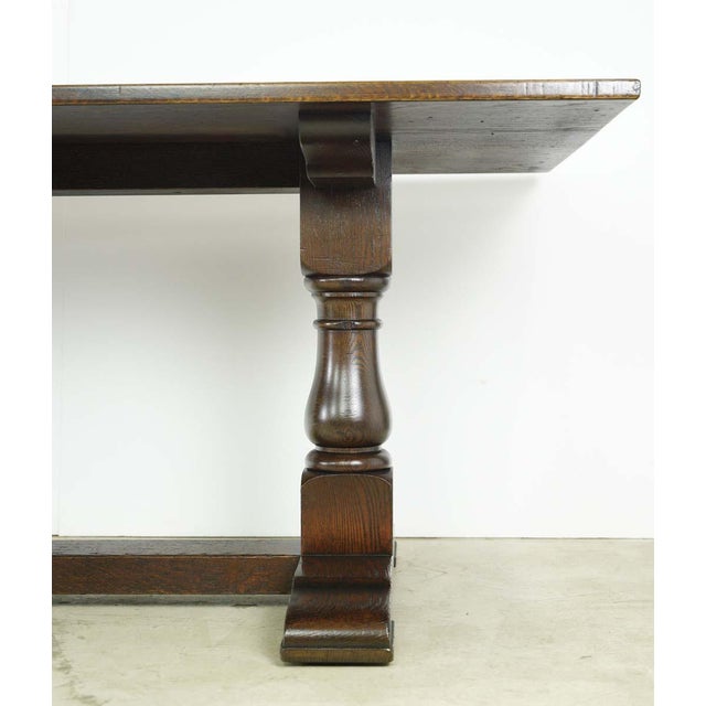 Refinished Dark Wood Chestnut Conference Dining Table | Chairish