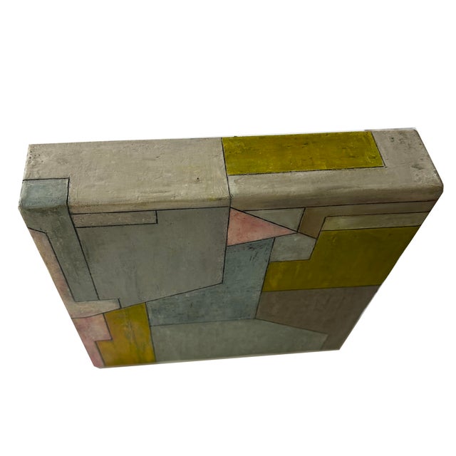 Contemporary Geometric Abstract Small Square Oil Painting Multicolor by ...