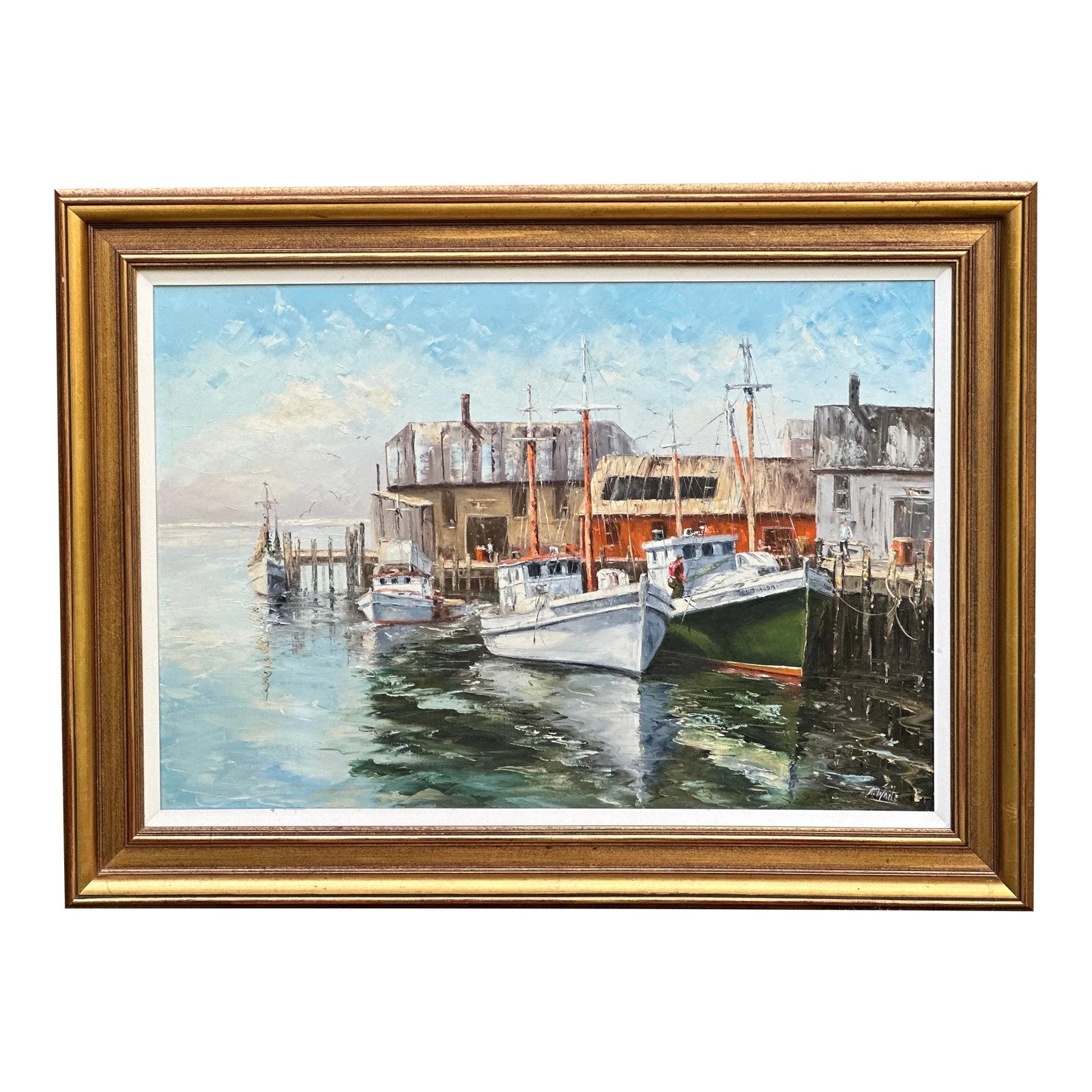 Eastport Boats Original Nautical Oil Painting on Canvas by Ruth Waite ...