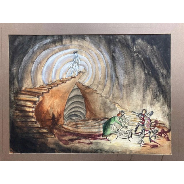 Late 20th Century Original Lane Halteman Stage Design Watercolor ...